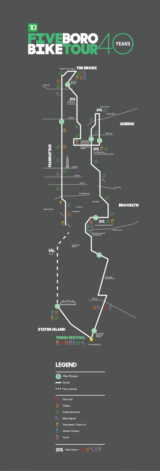 Five Boro Bike Tour 2017 – Sunday May 7th | NYC Bike Maps